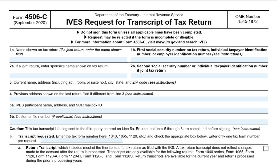 IRS Releases New Form 4506 C IRS Releases New Form 4506 C